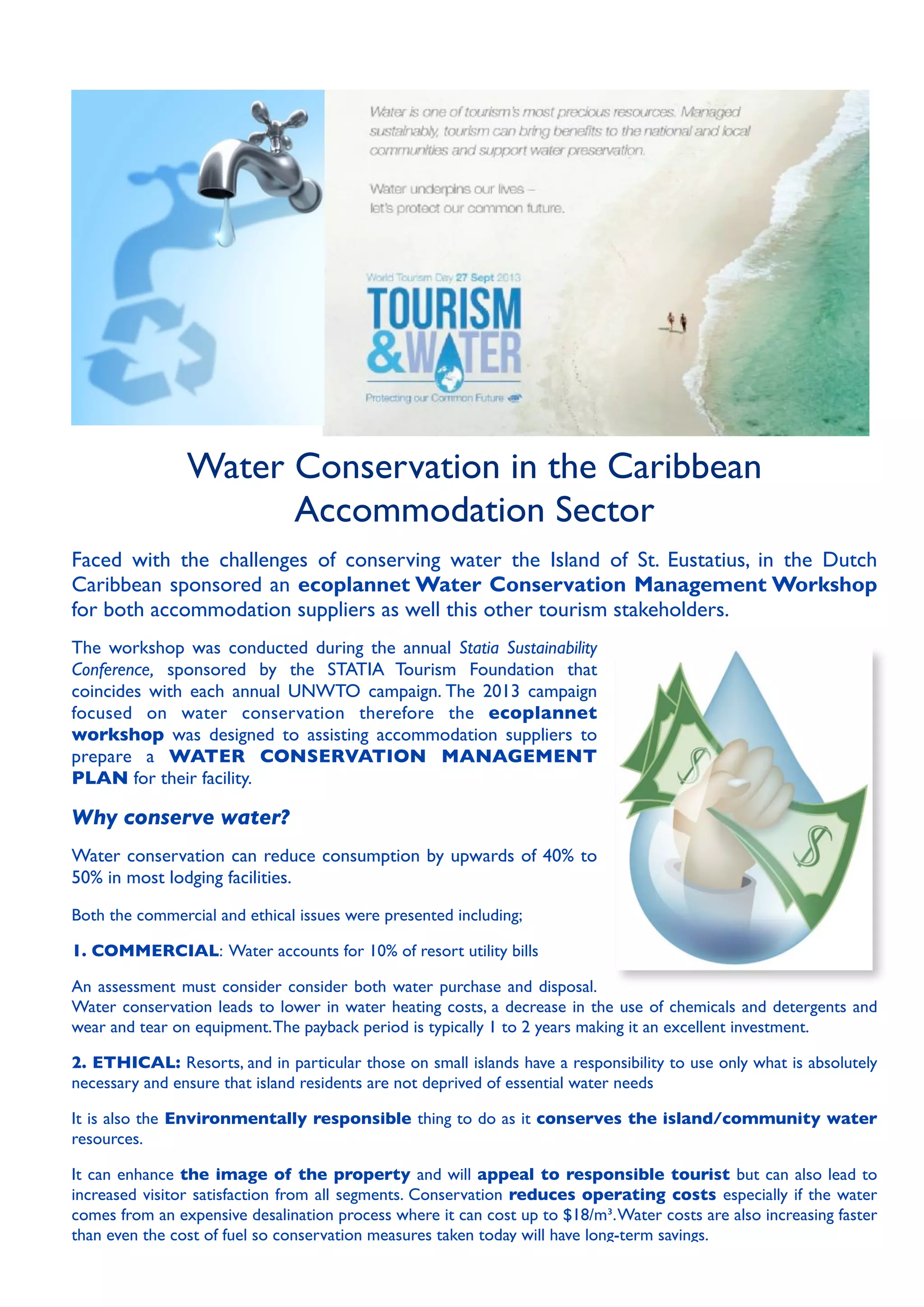 Water Conservation Management Planning Workshop (Tourist Accommodation ...