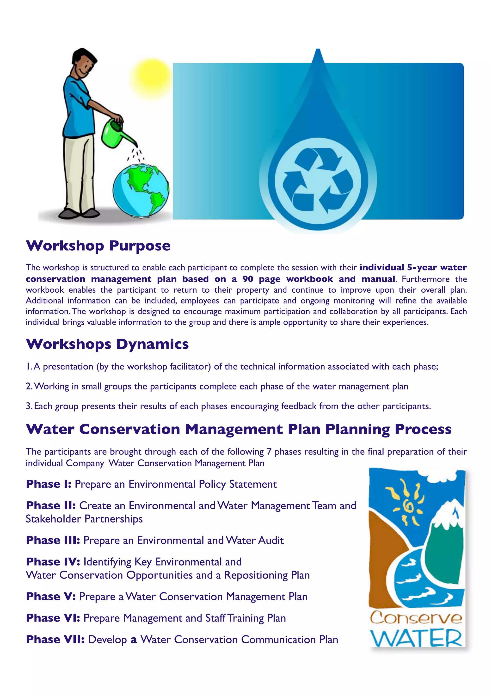 Water Conservation Management Planning Workshop (Tourist Accommodation ...