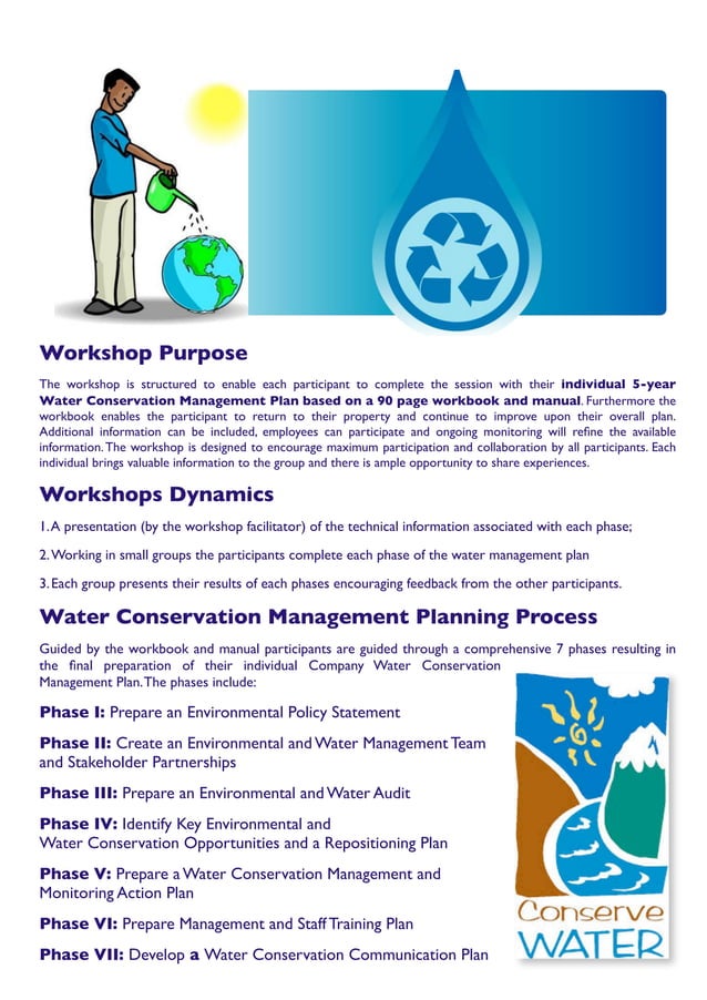 Water conservation management planning workshop | PDF