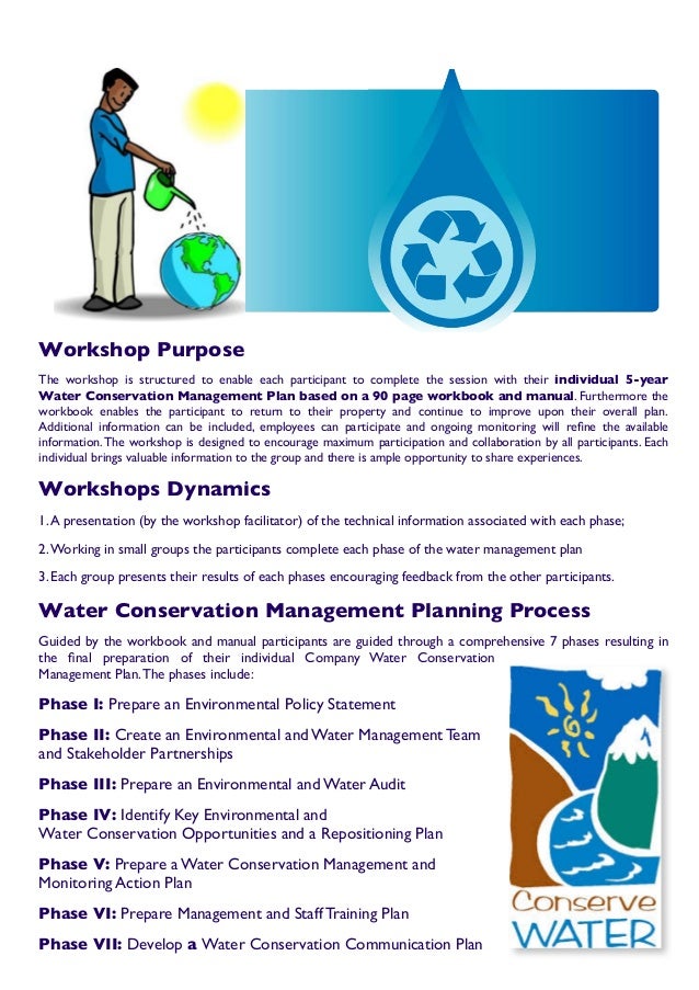 Water conservation management planning workshop