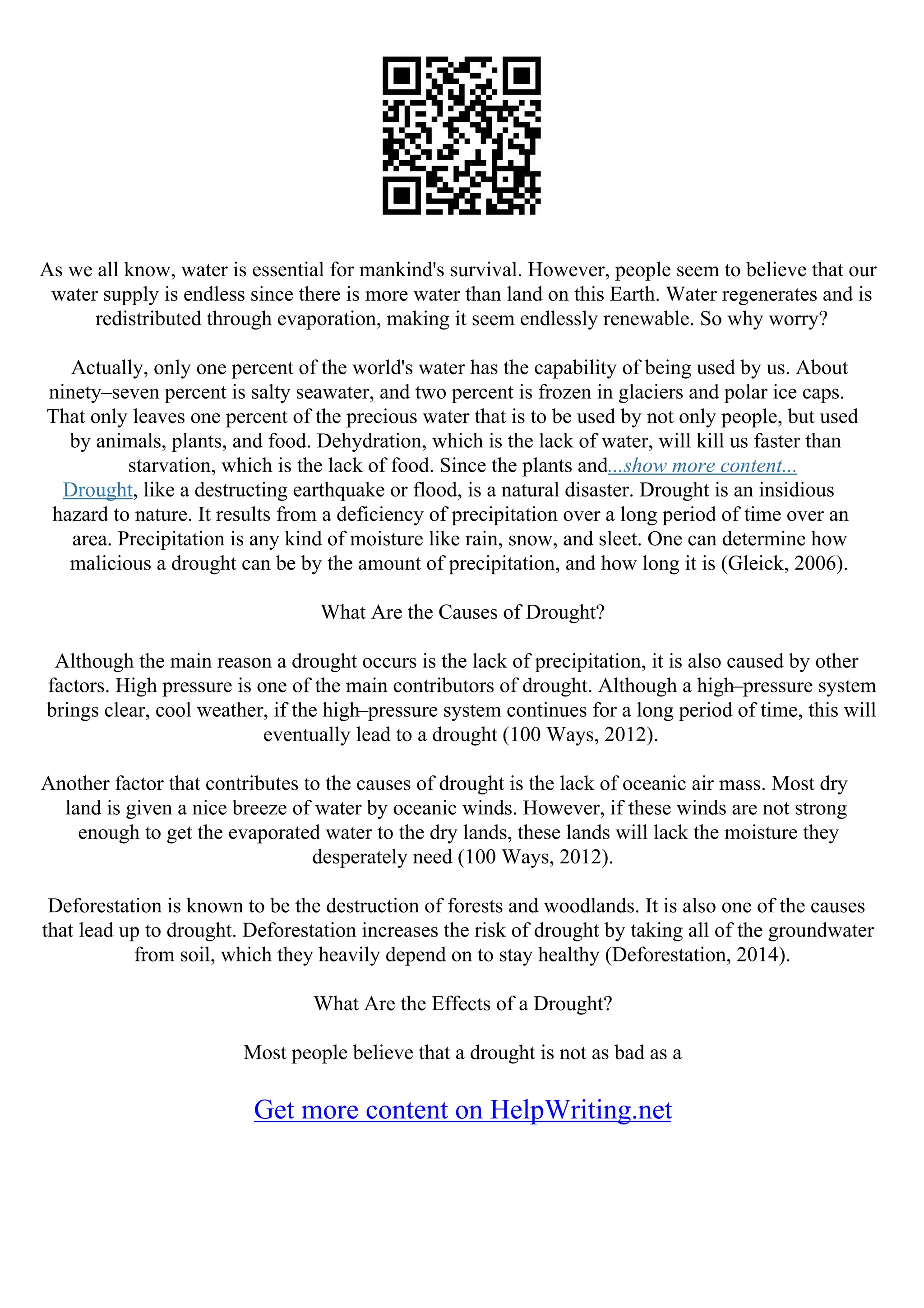 Water Conservation Essays | PDF