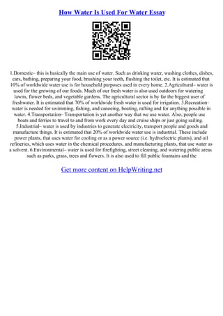 Water Conservation Essays | PDF