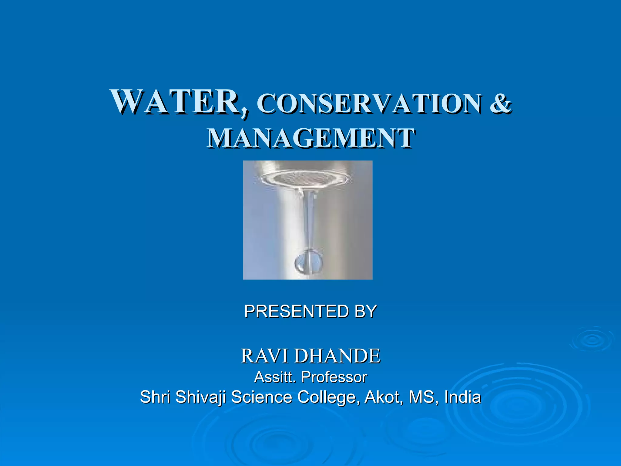 Water, Conservation & Management | PPT