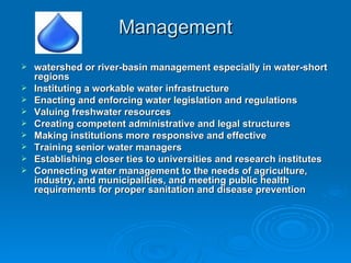 Water, Conservation & Management | PPT