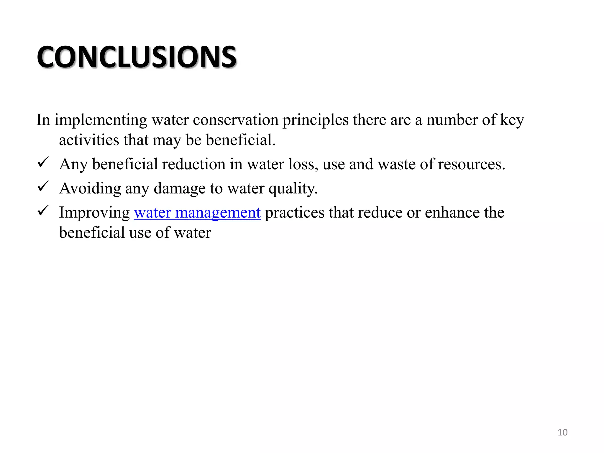 Water Consevation & Environmental Protection | PPT