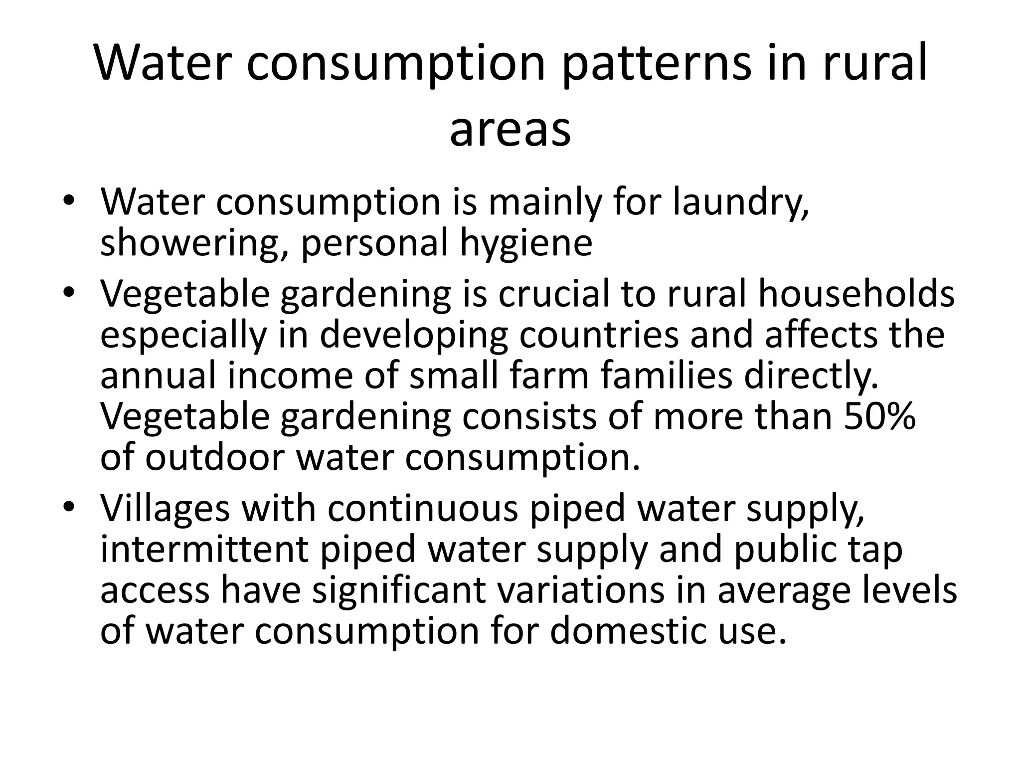 Water consumption pattern | PPTX