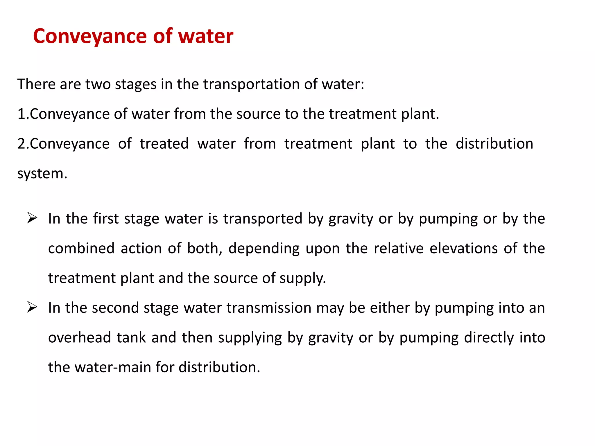 Water conveyance and distribution | PPTX