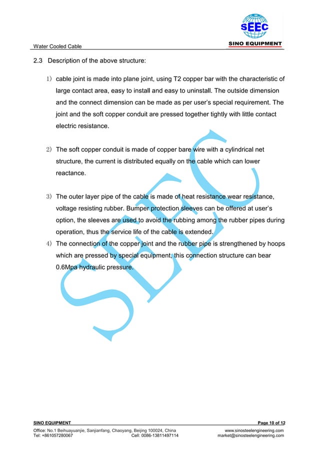 Water cooled cable, EAF, LF | PDF | Chemistry | Science