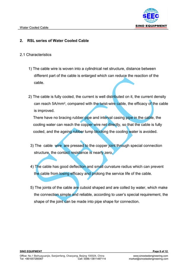 Water cooled cable, EAF, LF | PDF | Chemistry | Science