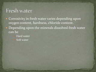 Types of Corrosive water full version | PPT