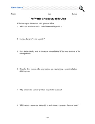 Water crisis | PDF | Water Services | Home Utilities