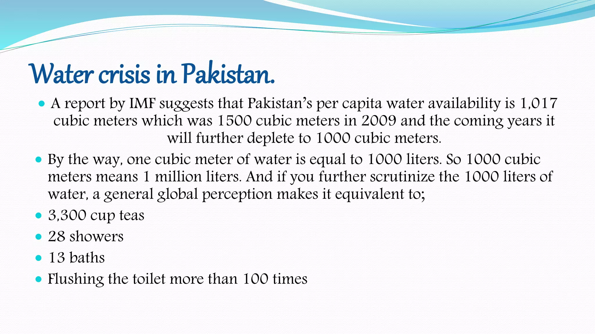 Water crisis In Pakistan / causes of water shortage / water problems in ...