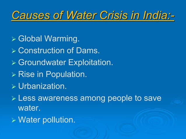Water Crisis Of India.ppt