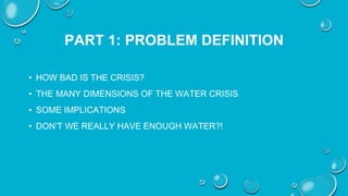 WATER CRISIS and its solutions-pptx 1234 | PPT