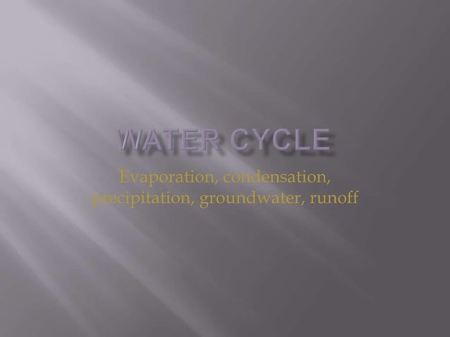 Water cycle | PPTX