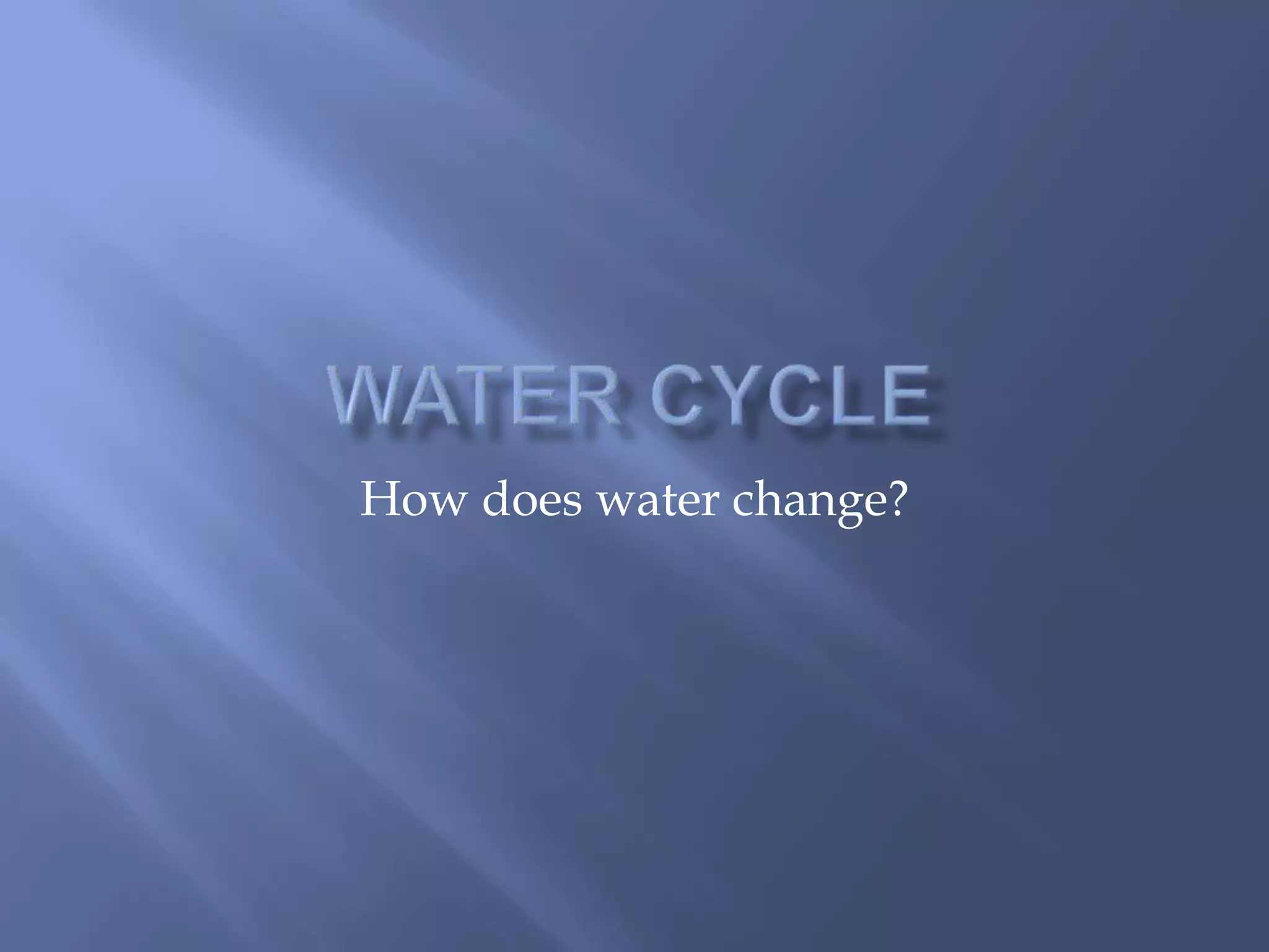 Water cycle | PPTX