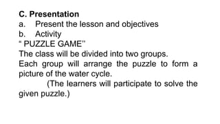 WATER CYCLE - SCIENCE 4 POWERPOINT SLIDe | PPTX