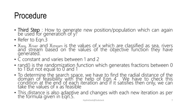 An Introduction to Water Cycle Algorithm | PPTX