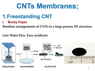 Water deasalination and use of carbon nano tubes | PPTX