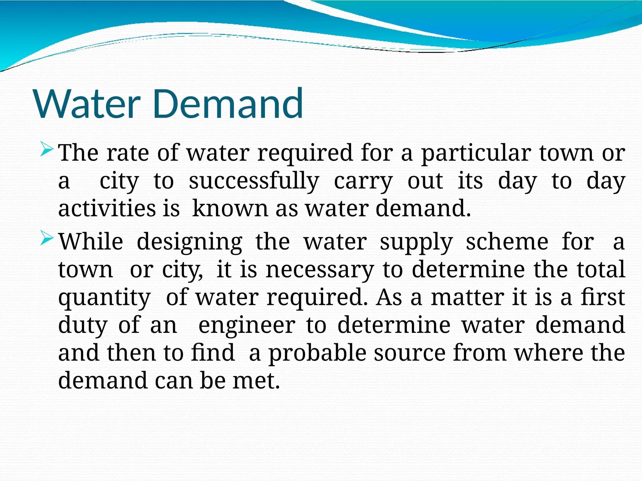 waterdemand.pptx water demand and environment | PPT