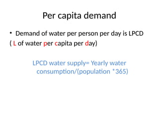 Water demand - Types , variations and WDS | PPTX