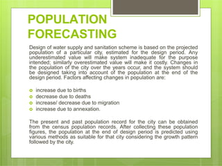 Water demand and population forcasting methods | PPTX