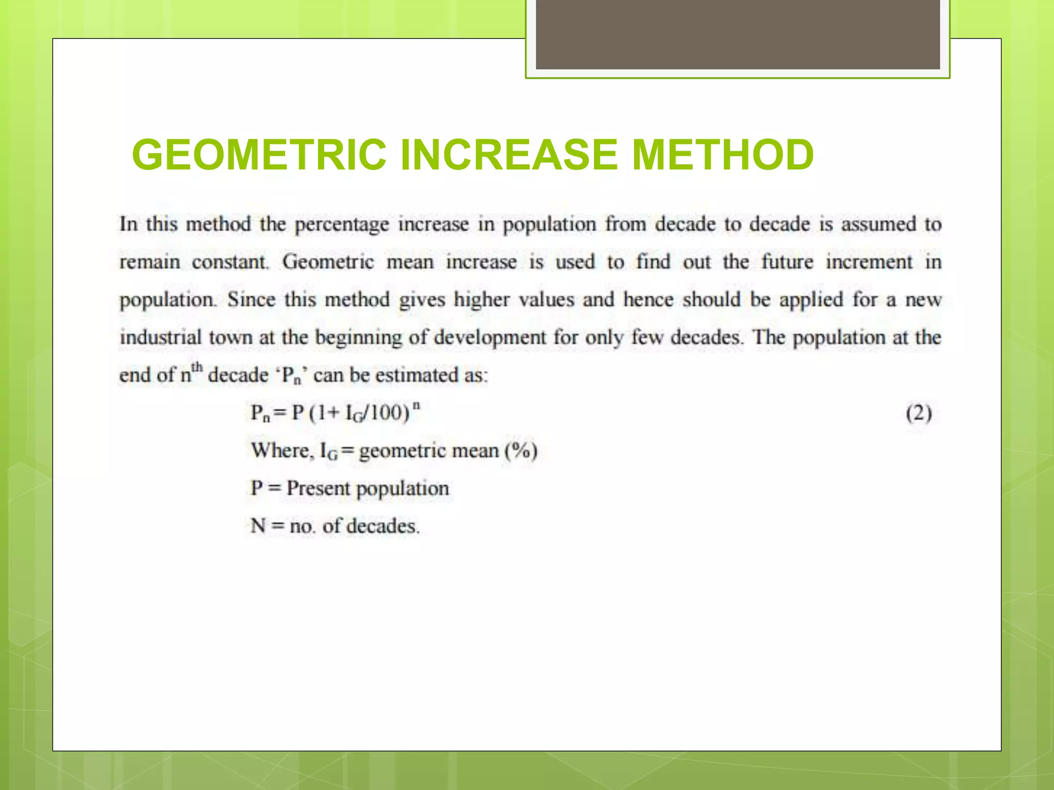 Water demand and Population forecasting | PPTX