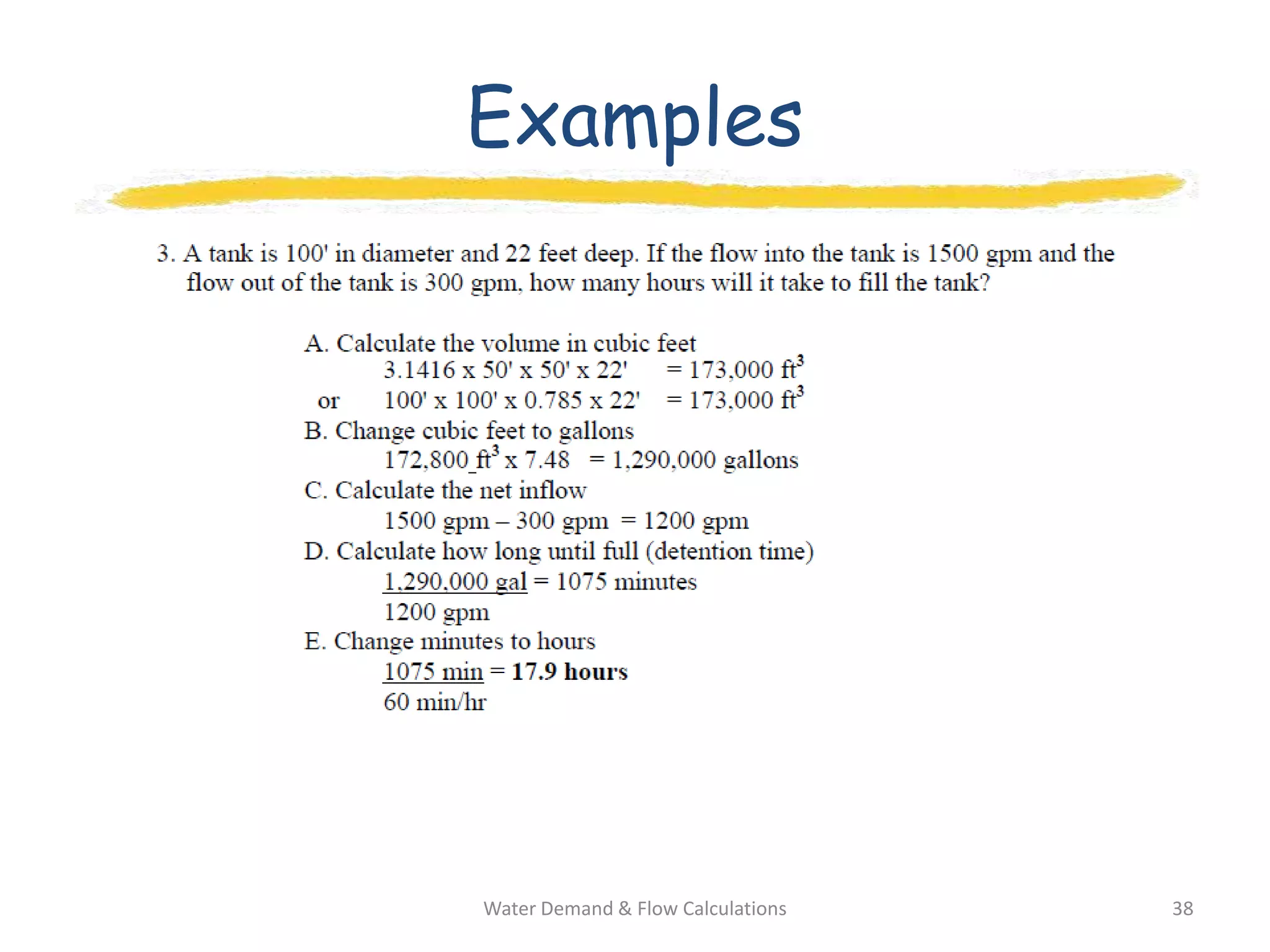 Water Demand & Flow Calculations | PPTX