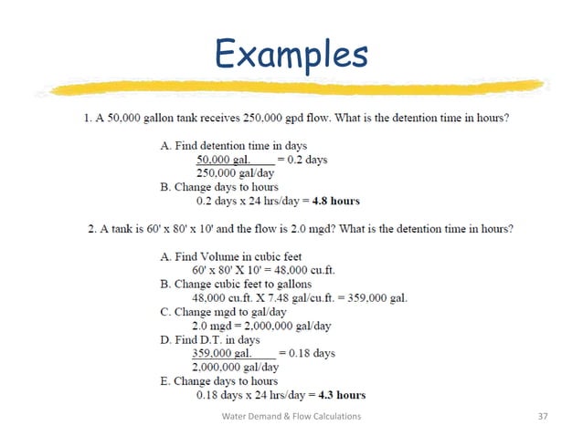 Water Demand & Flow Calculations | PPT