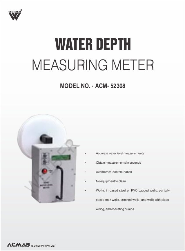 Water depth measuring meter