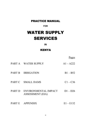 Water Design_Manual_2005. KENYA FOR WASTER SUPPLY AND SEWERAGE | PDF