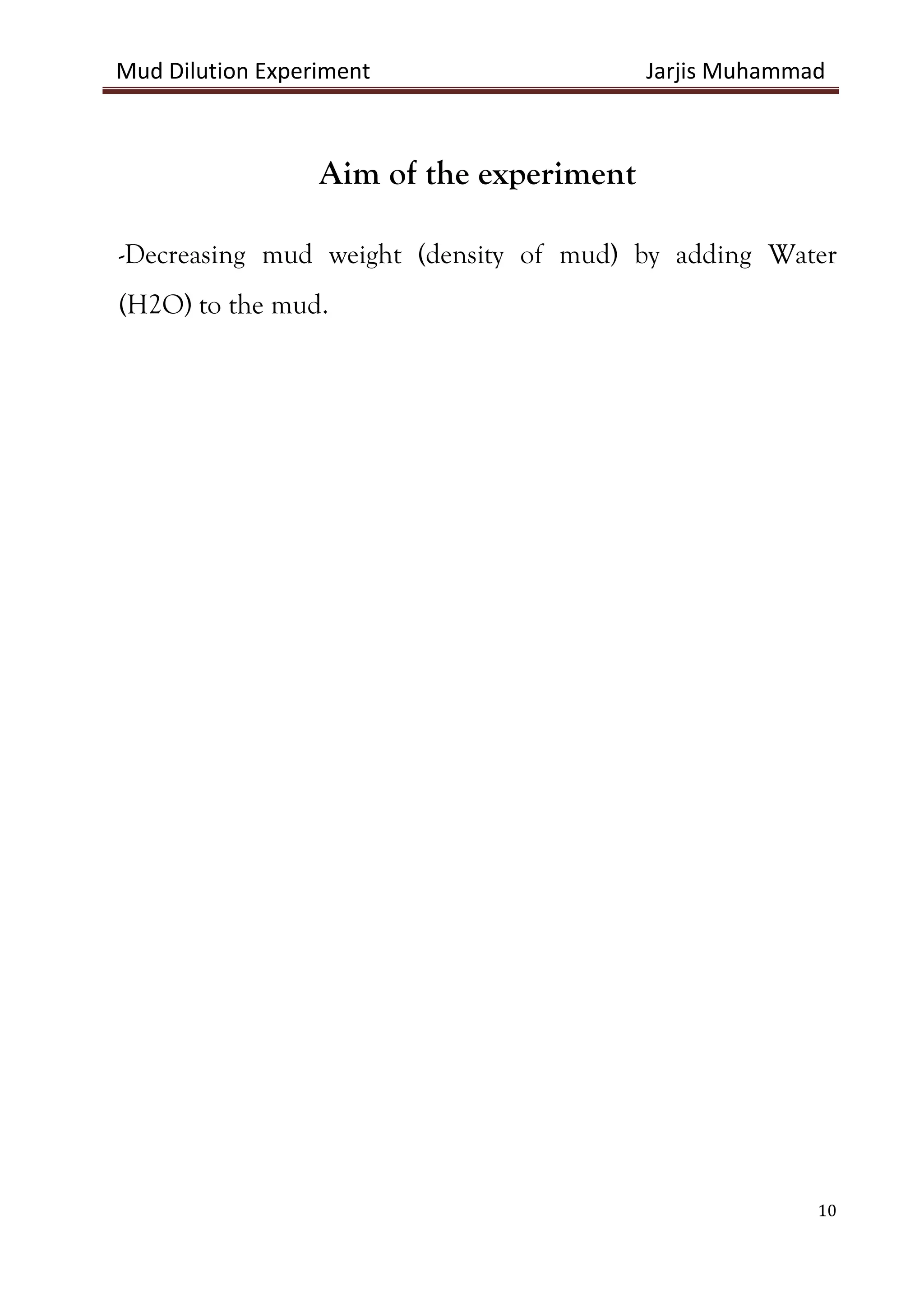 Mud Dilution, Drilling Engineering Lab. | PDF