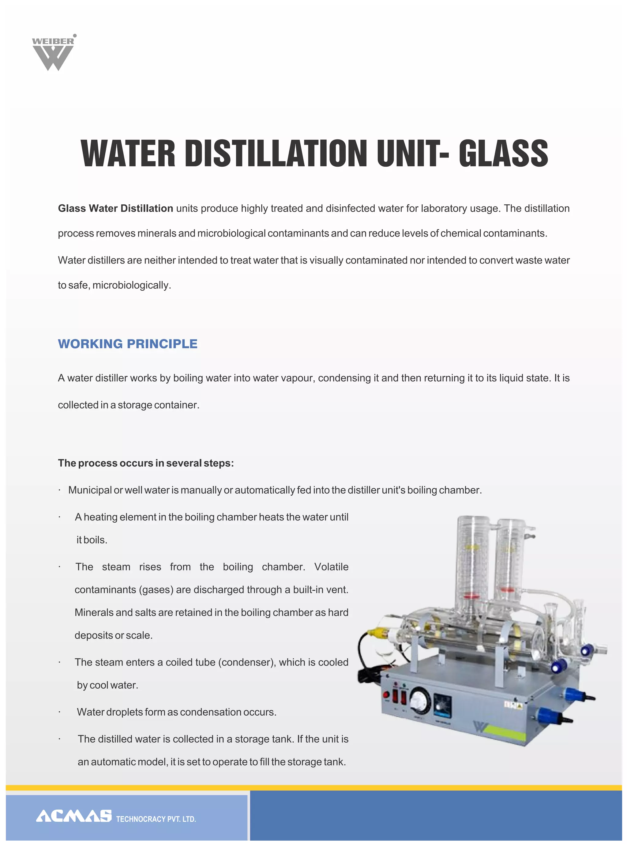 Water Distillation Unit Glass by ACMAS Technologies Pvt Ltd. | PDF