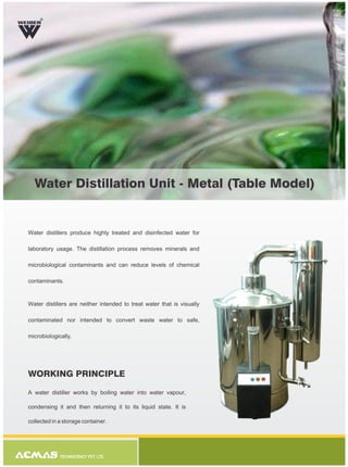 Water distillation unit metal (table model) | PDF