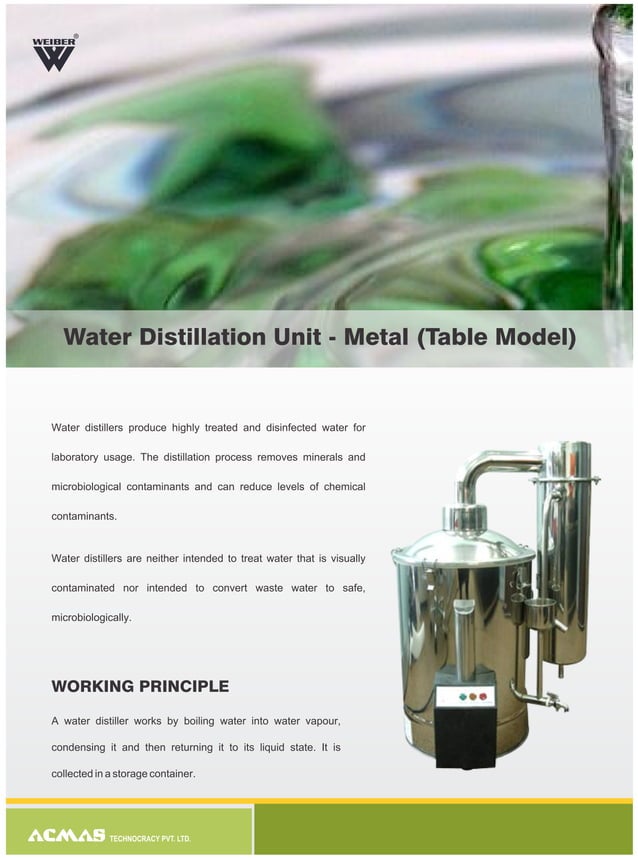 Water distillation unit metal (table model) | PDF