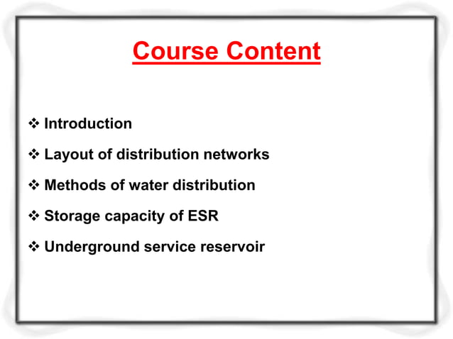 Water distribution system by kalpesh solanki | PPT