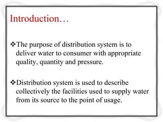 Water distribution system | PPTX