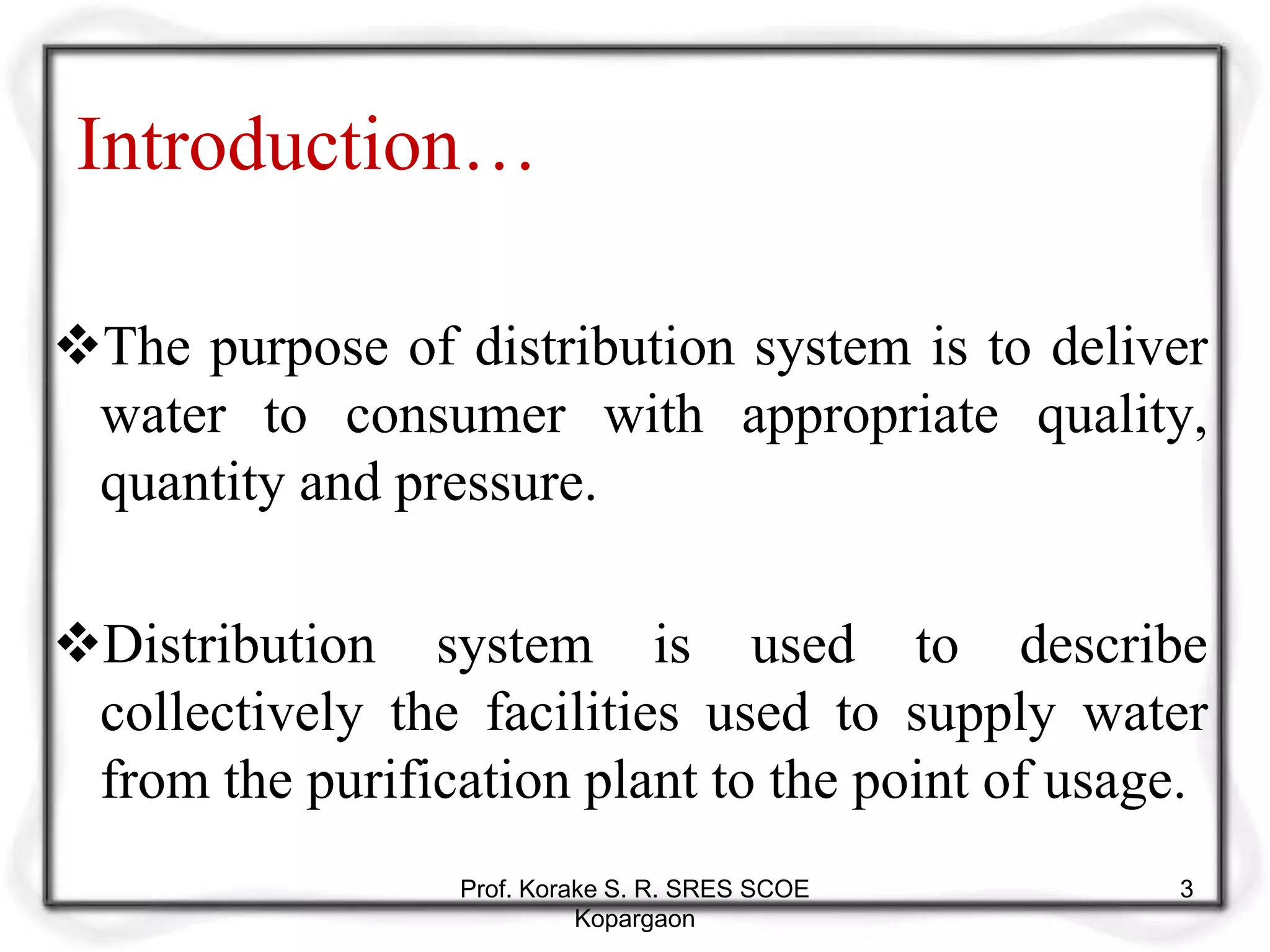 Water distribution system | PPTX
