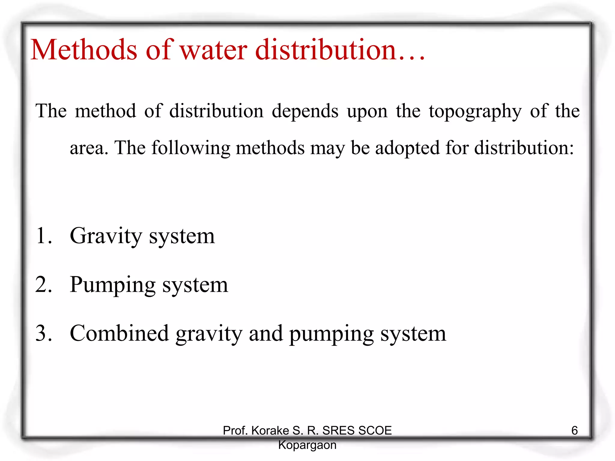 Water distribution system | PPTX
