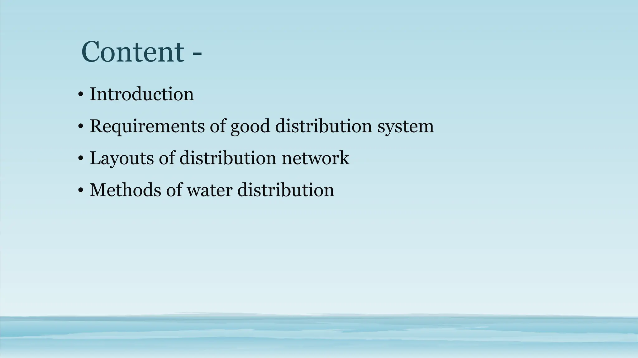 WATER DISTRIBUTION SYSTEM.pptx civil engineering | PPTX