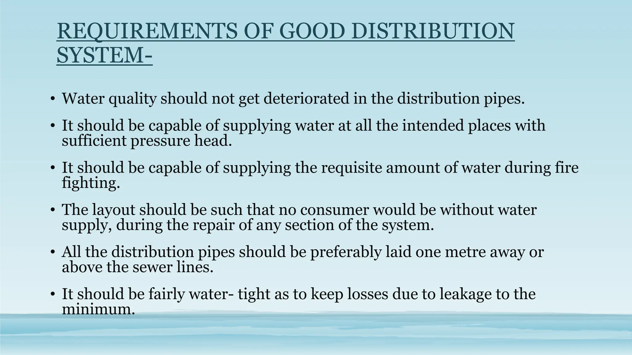 WATER DISTRIBUTION SYSTEM.pptx civil engineering | PPTX