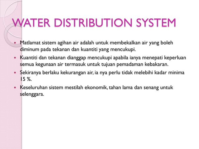 Water distribution system wds | PPTX