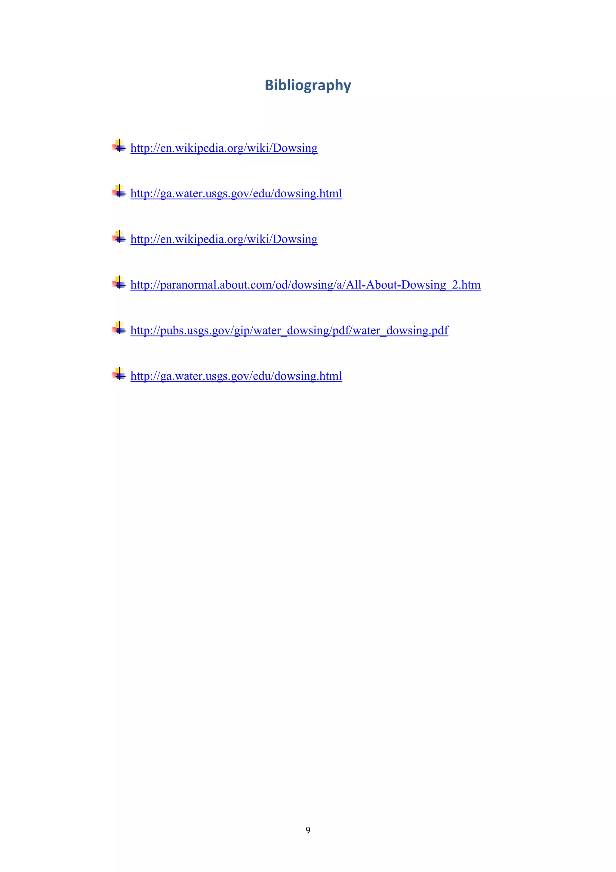 Water dowsing techniques. | DOCX