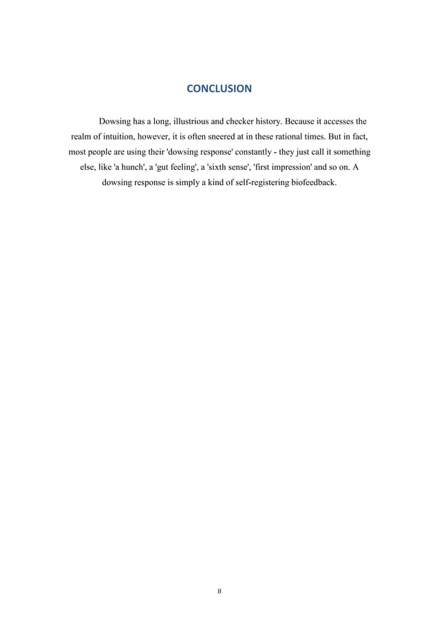 Water dowsing techniques. | DOCX