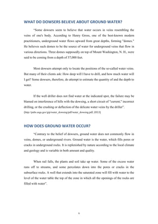 Water dowsing techniques. | DOCX