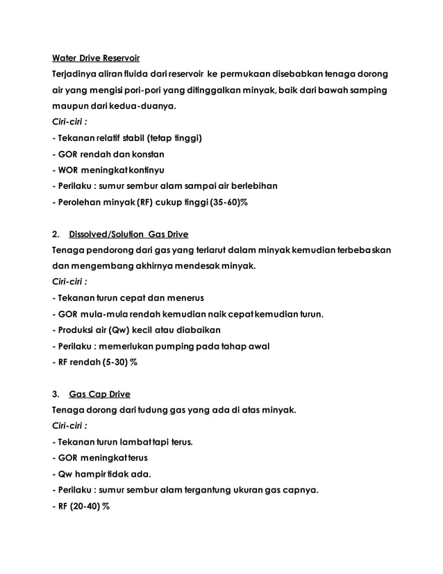 Water drive reservoir | PDF