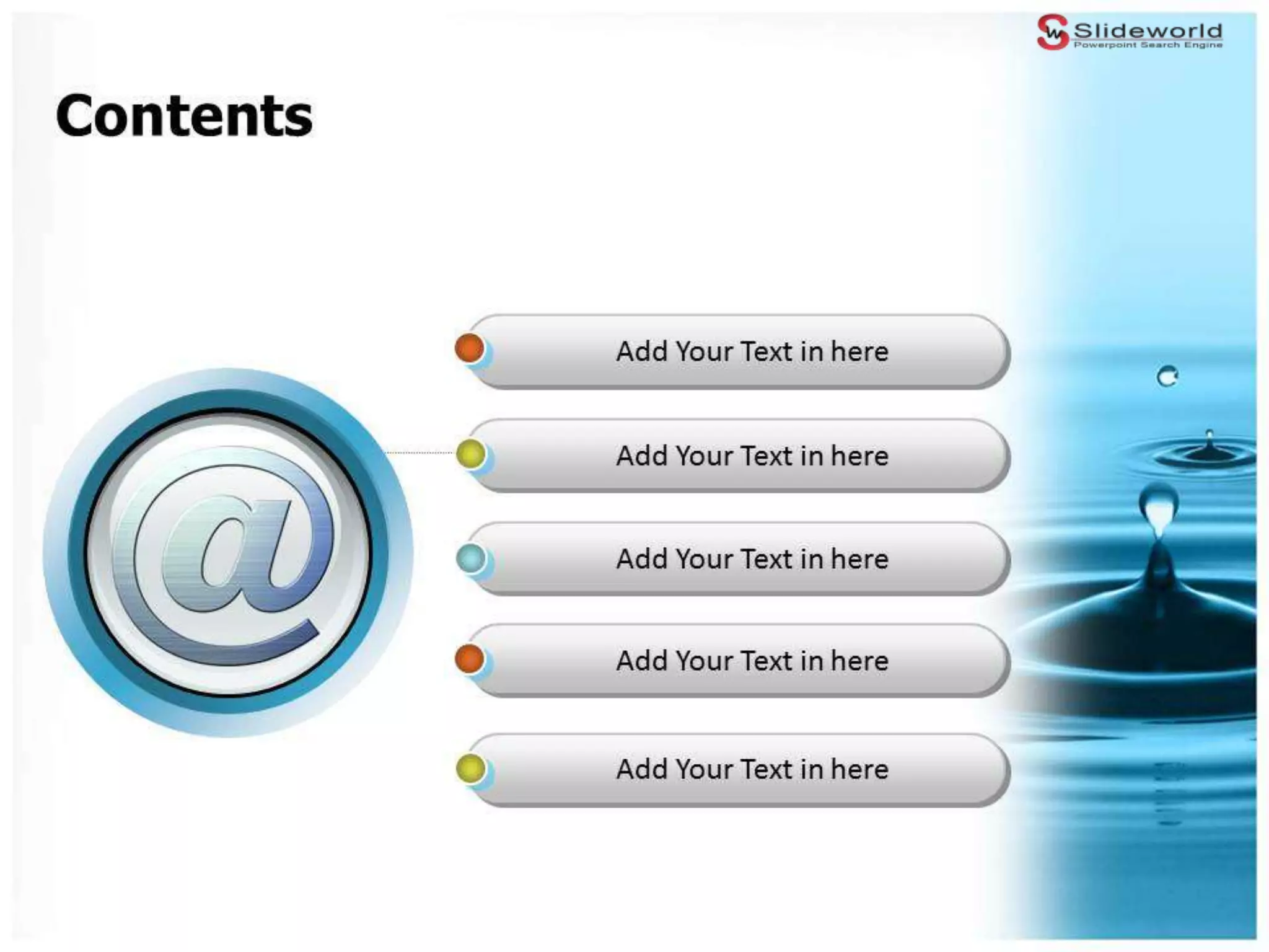 Waterdrops Powerpoint Template - Slide World | PPTX