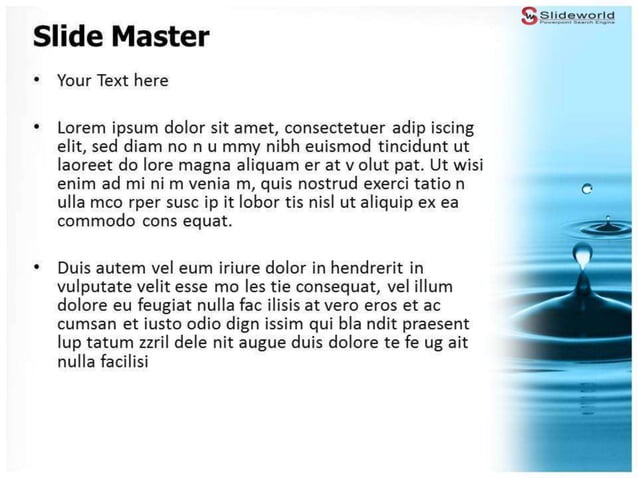 Waterdrops Powerpoint Template - Slide World | PPTX