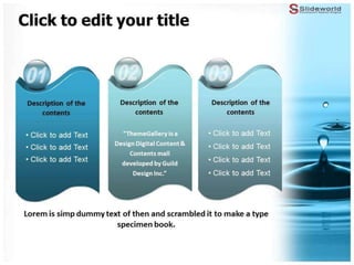 Waterdrops Powerpoint Template - Slide World | PPT