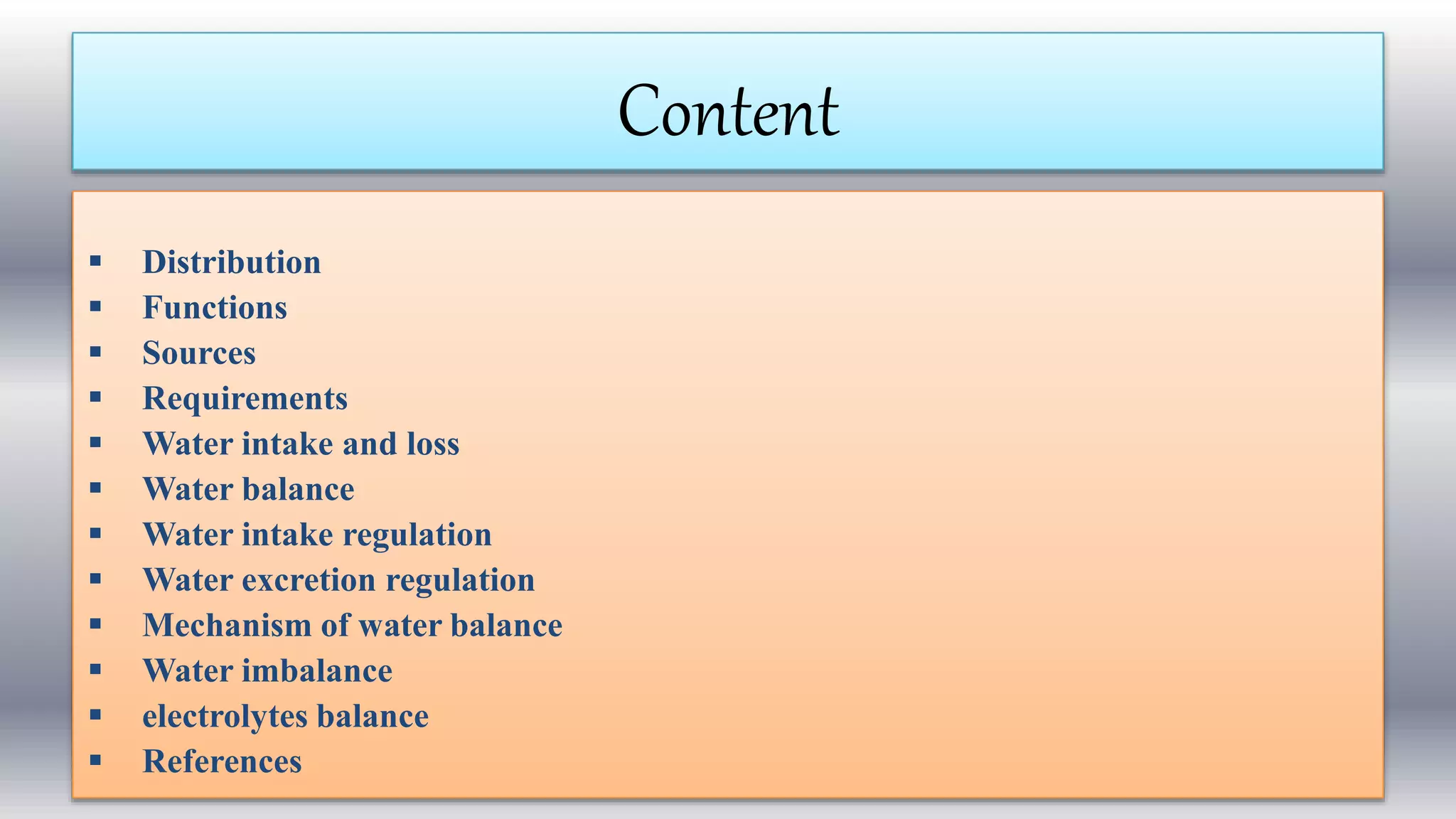 WATER AND ELECTROLYTE BALANCE | PPTX